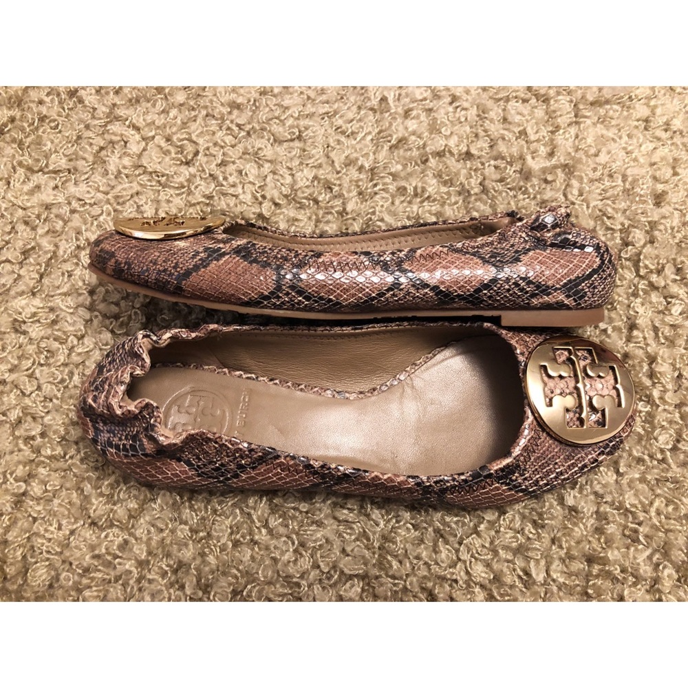 Tory Burch Snake Print Ballerina Flats - Gem